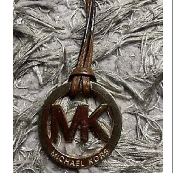 Michael Kors | Accessories | Michael Kors Gold Large Logo 2 Leather Strap Charm Keychain | Poshmark